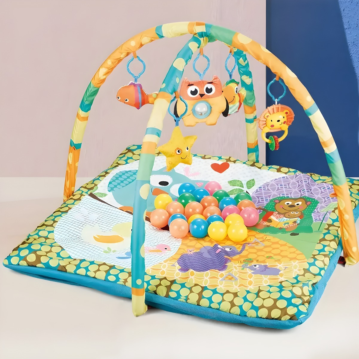 Gimnasio Pelotero Cuadrado Búho Corral Alfombra Didactica – Mundo Ganga ...